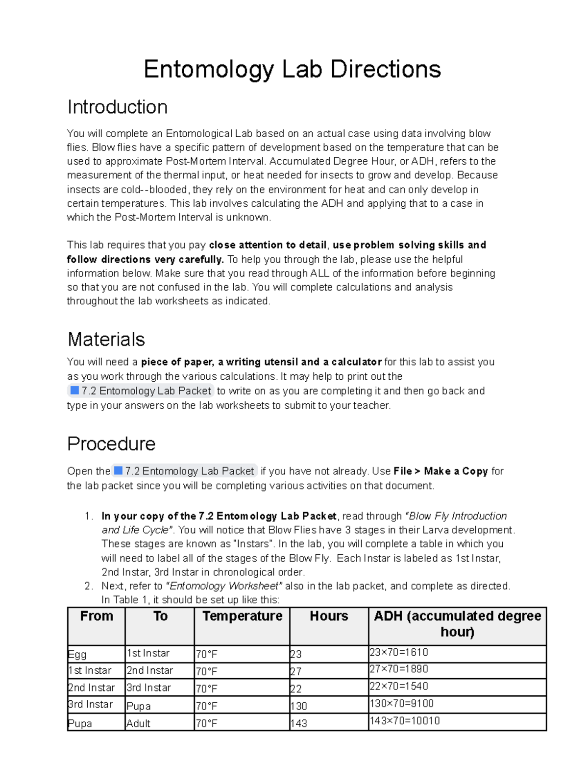 7.2 Forensic Entomology Lab Directions- D. Acosta - Entomology Lab ...