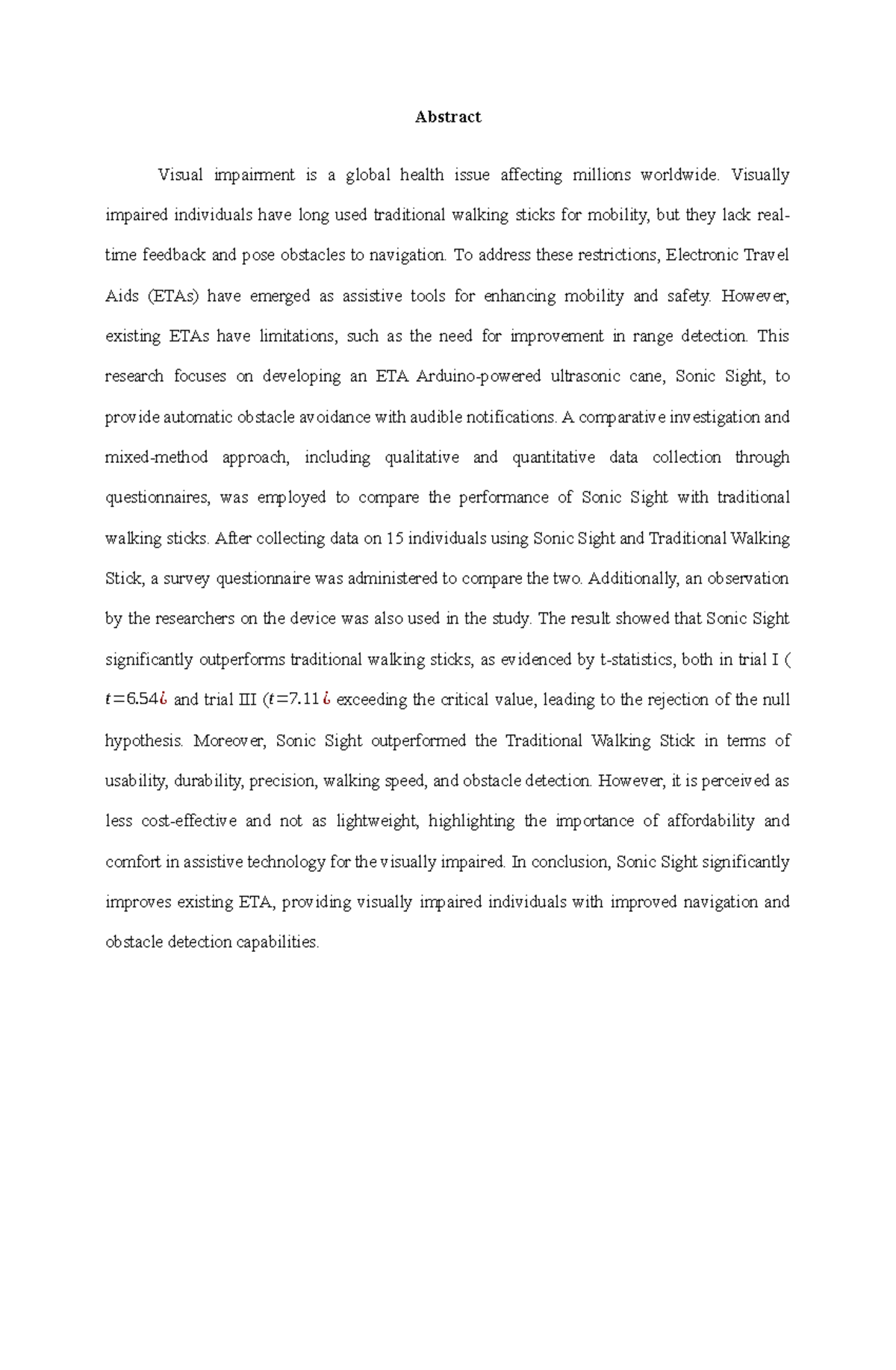 Sample of Abstract - Abstract Visual impairment is a global health ...