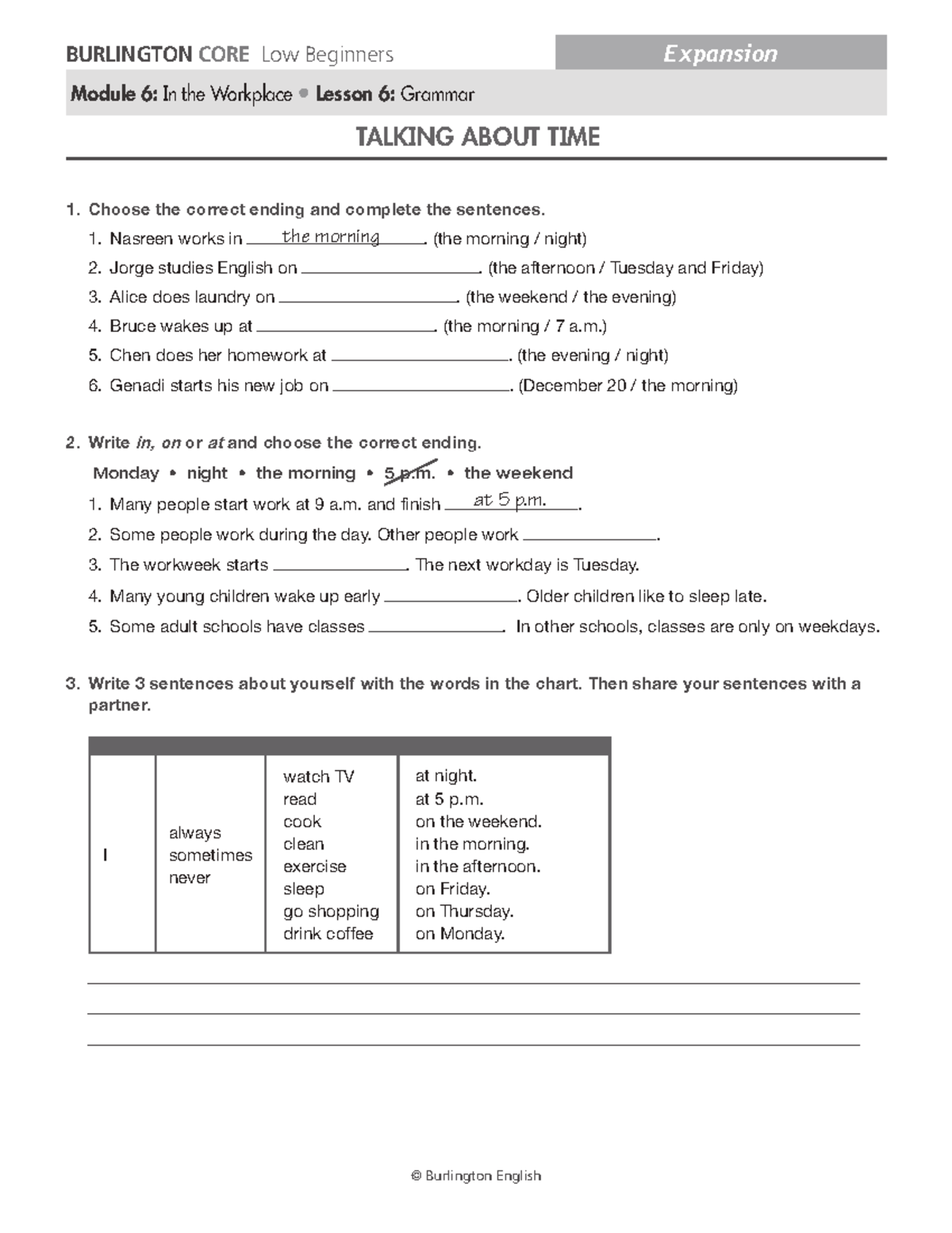WS CLB M06 L06 Expansion - © Burlington English BURLINGTON CORE Low ...