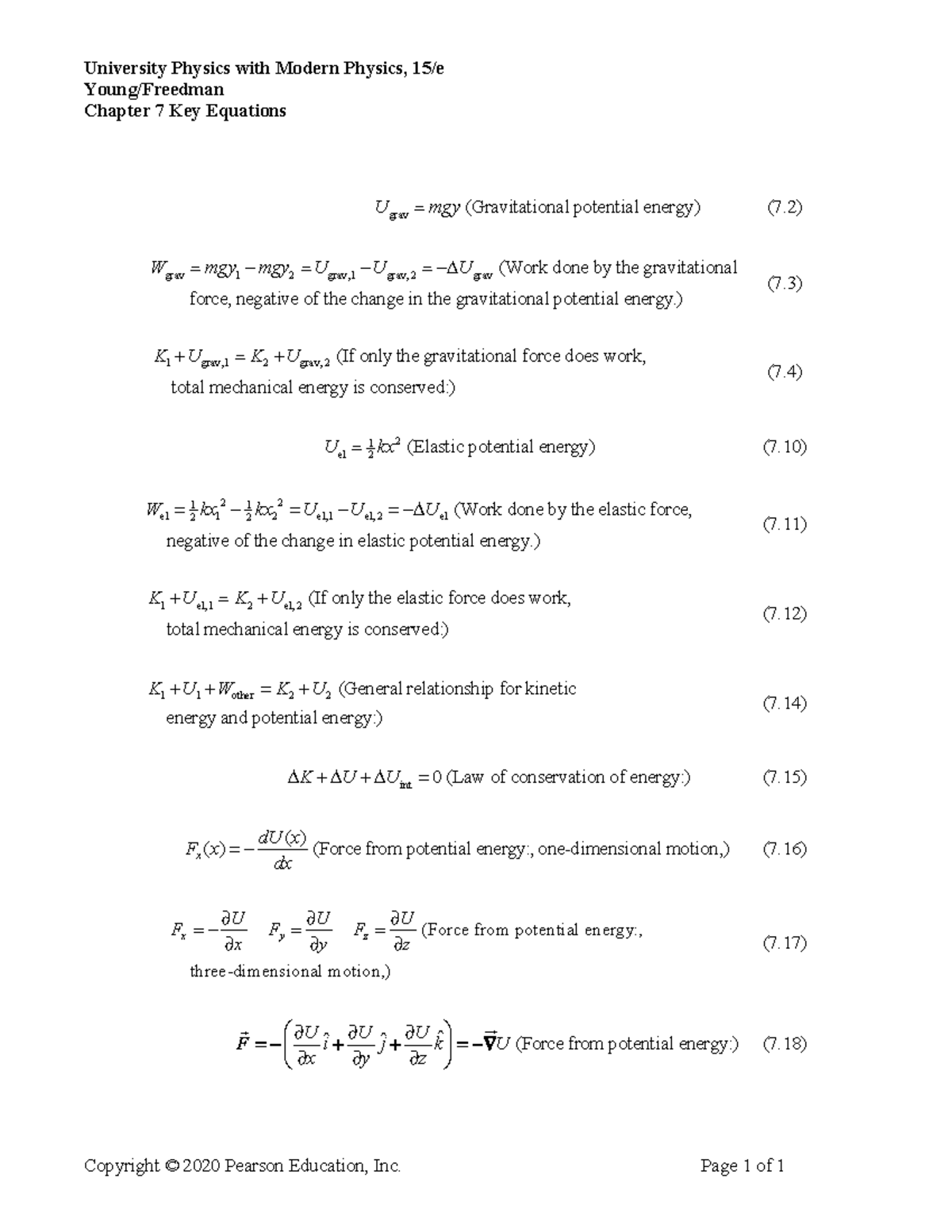 07 key equation - MAth asseigment - University Physics with Modern ...