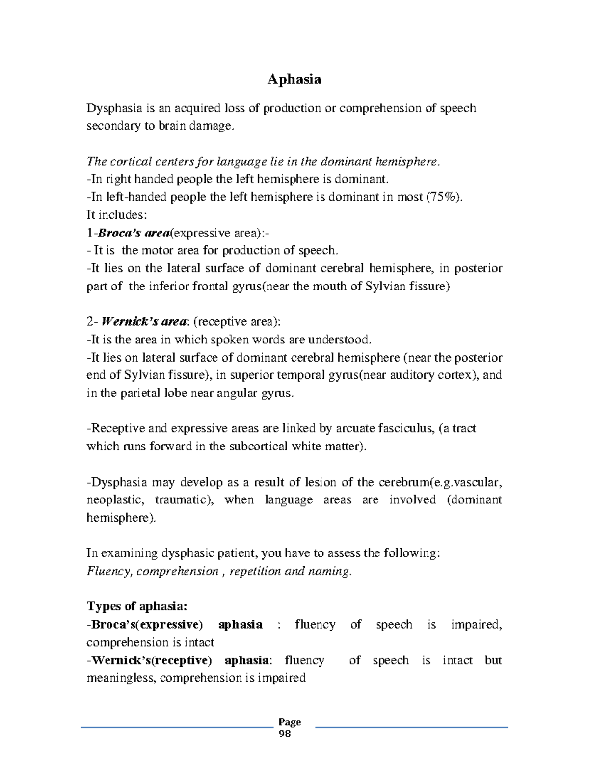 Aphasia - Page Aphasia Dysphasia is an acquired loss of production or ...
