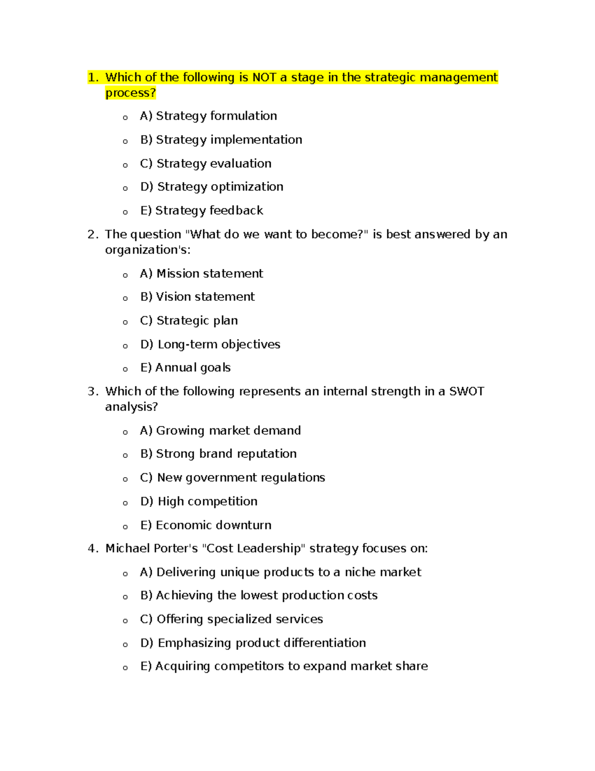 Chapter 1 Questions - Test bank - 1. Which of the following is NOT a ...