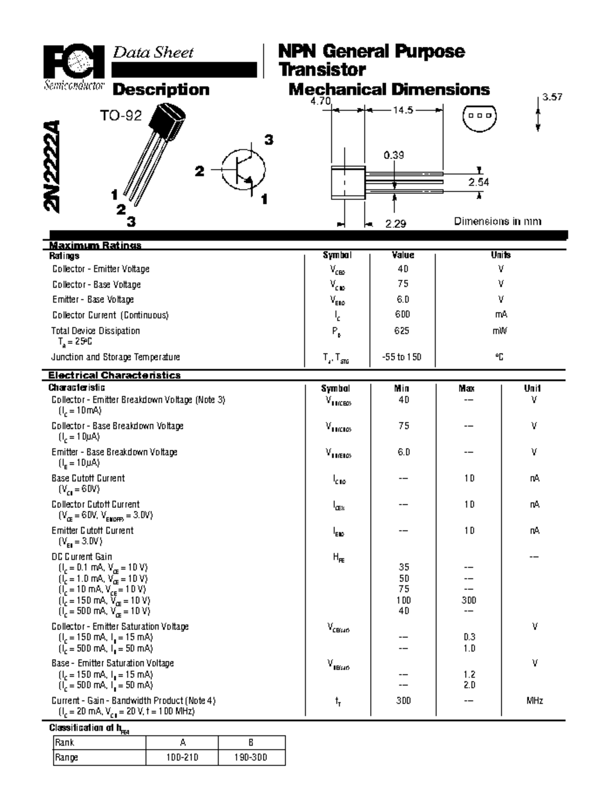 Datasheet - Description Data Sheet NPN General Purpose Transistor ...