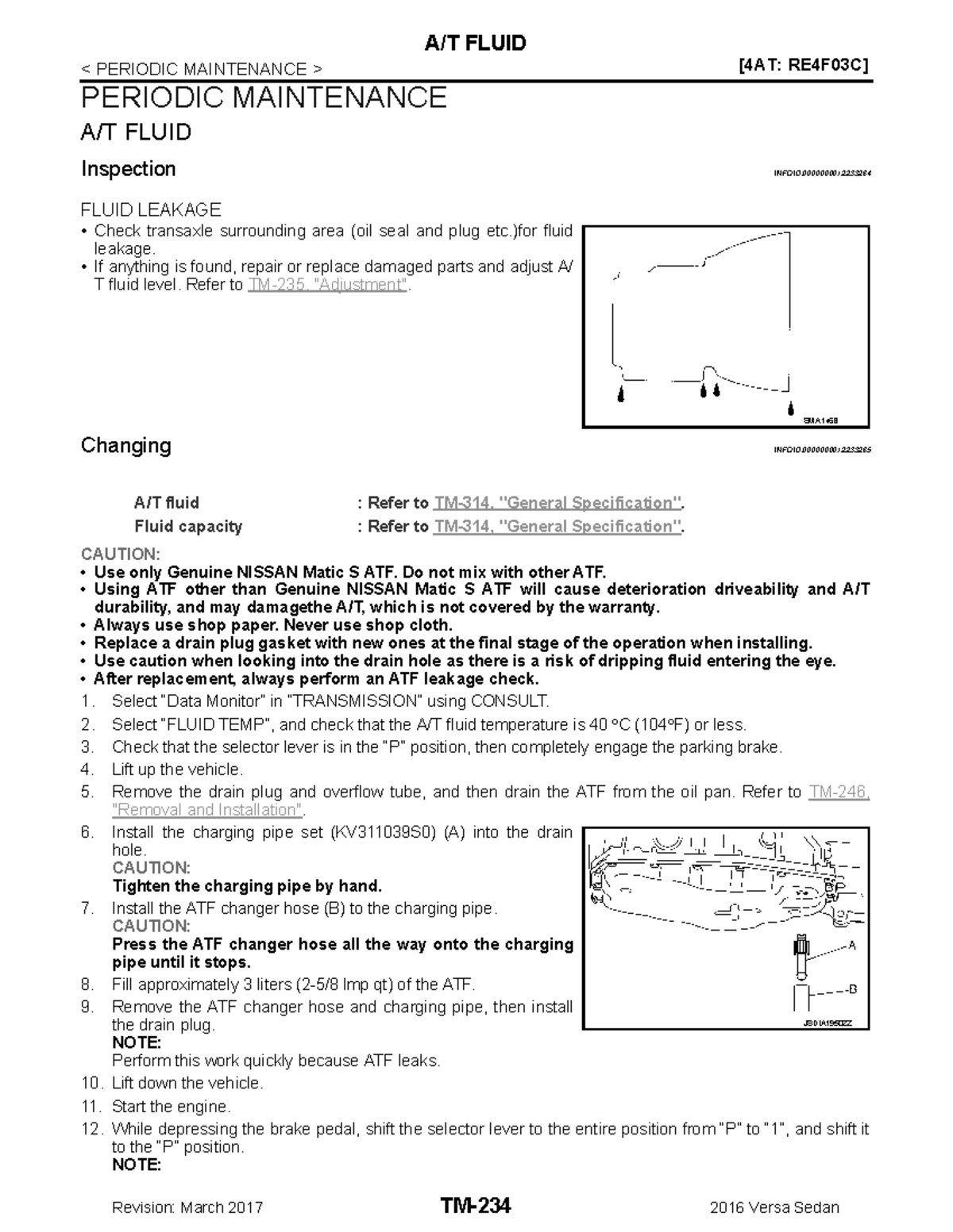 4 Speed Fluid Adjust Change TM 4AT RE4F03C A T FLUID PERIODIC 4-speed-fluid-adjust-change-tm-4at-re4f03c-a-t-fluid-periodic