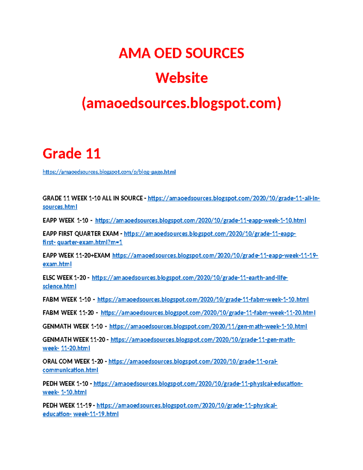Ama source 5 - AMA OED SOURCES Website (amaoedsources.blogspot) Grade ...