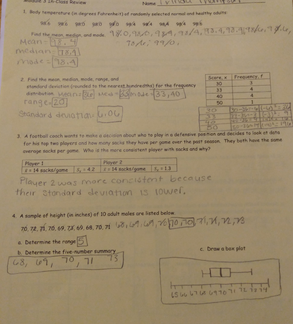 Module 3 In class Review - MAT141 - Studocu