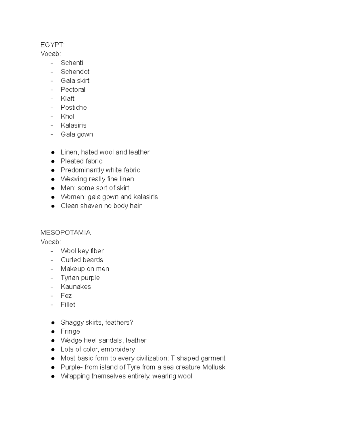 Midterm review lecture notes - EGYPT: Vocab: - Schenti - Schendot ...