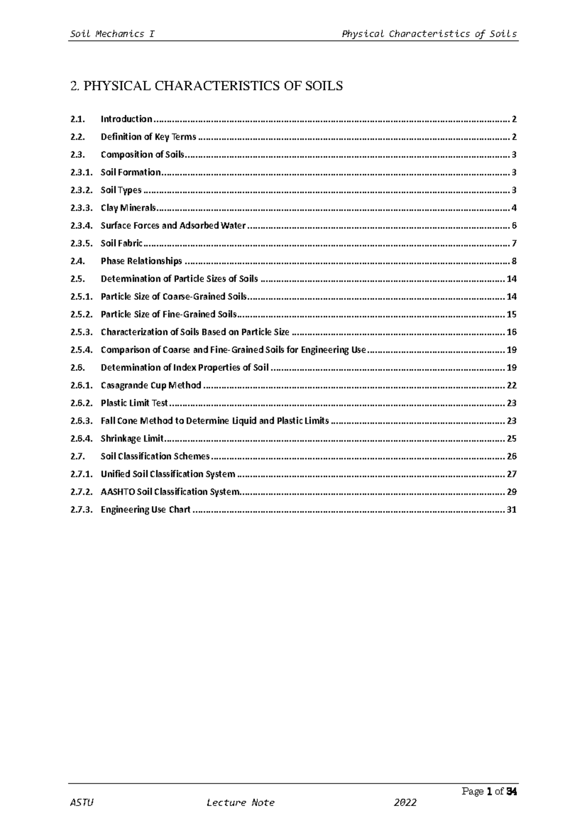 2- Physical Characterstics of Soils - PHYSICAL CHARACTERISTICS OF SOILS Page 1 of Introduction ...