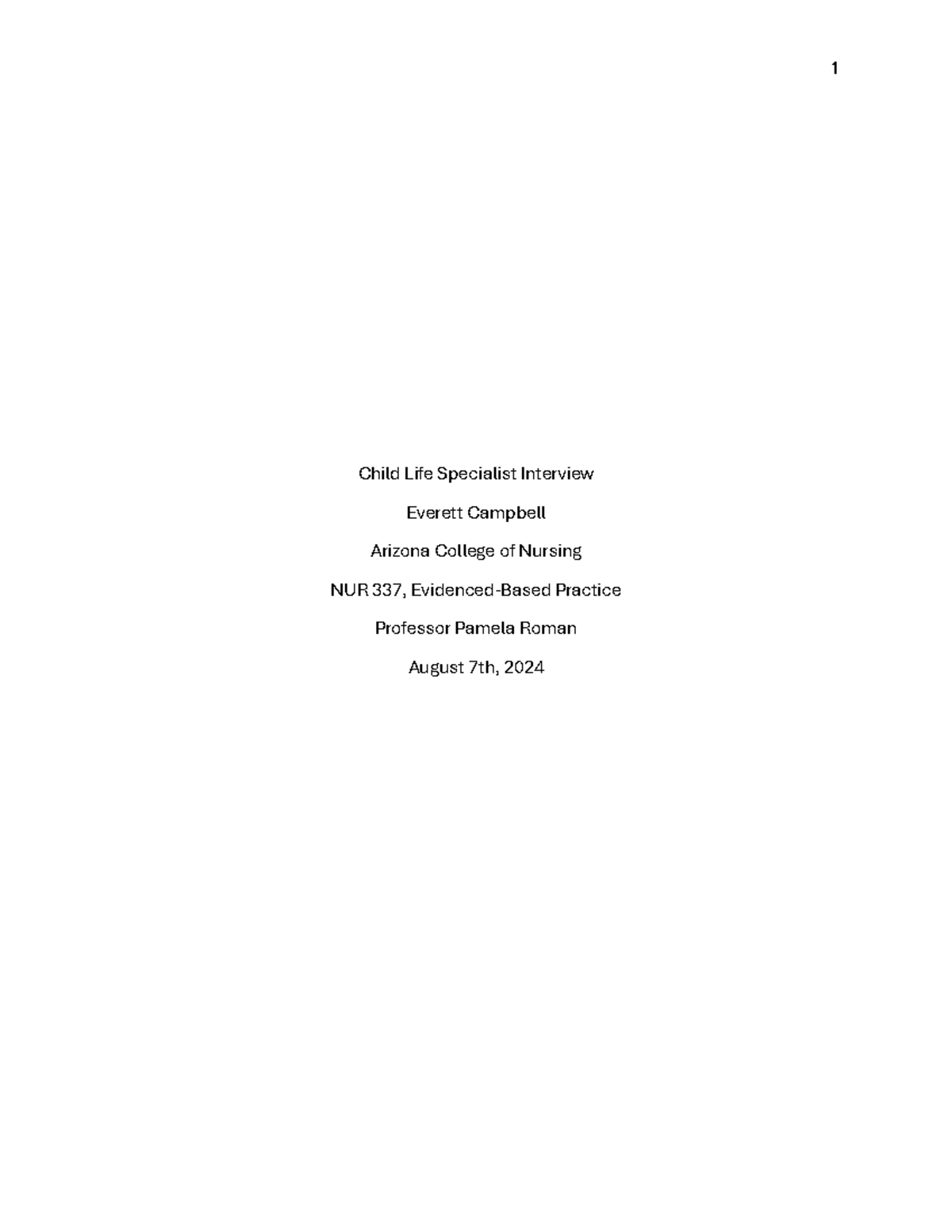 Child Life Specialist Interview - Child Life Specialist Interview ...