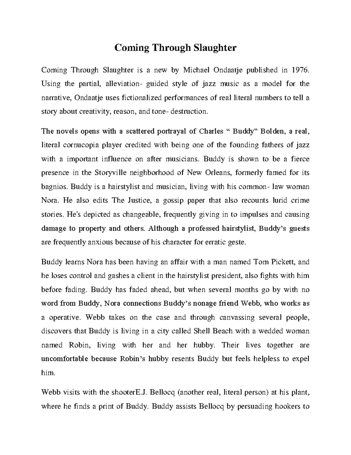 Coming Through Slaughter - Coming Through Slaughter Coming Through ...