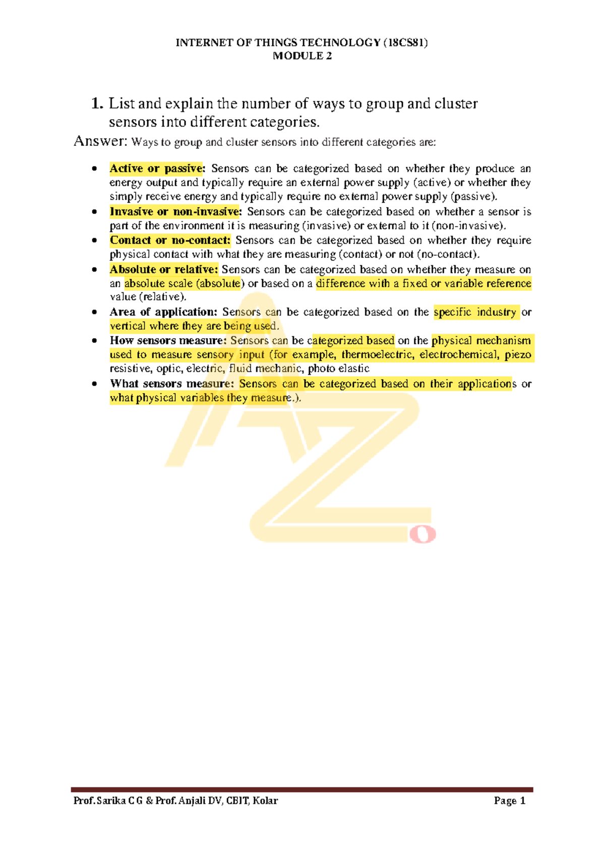 IOT Mod2@Az Documents - It is useful. - MODULE 2 1. List and explain ...