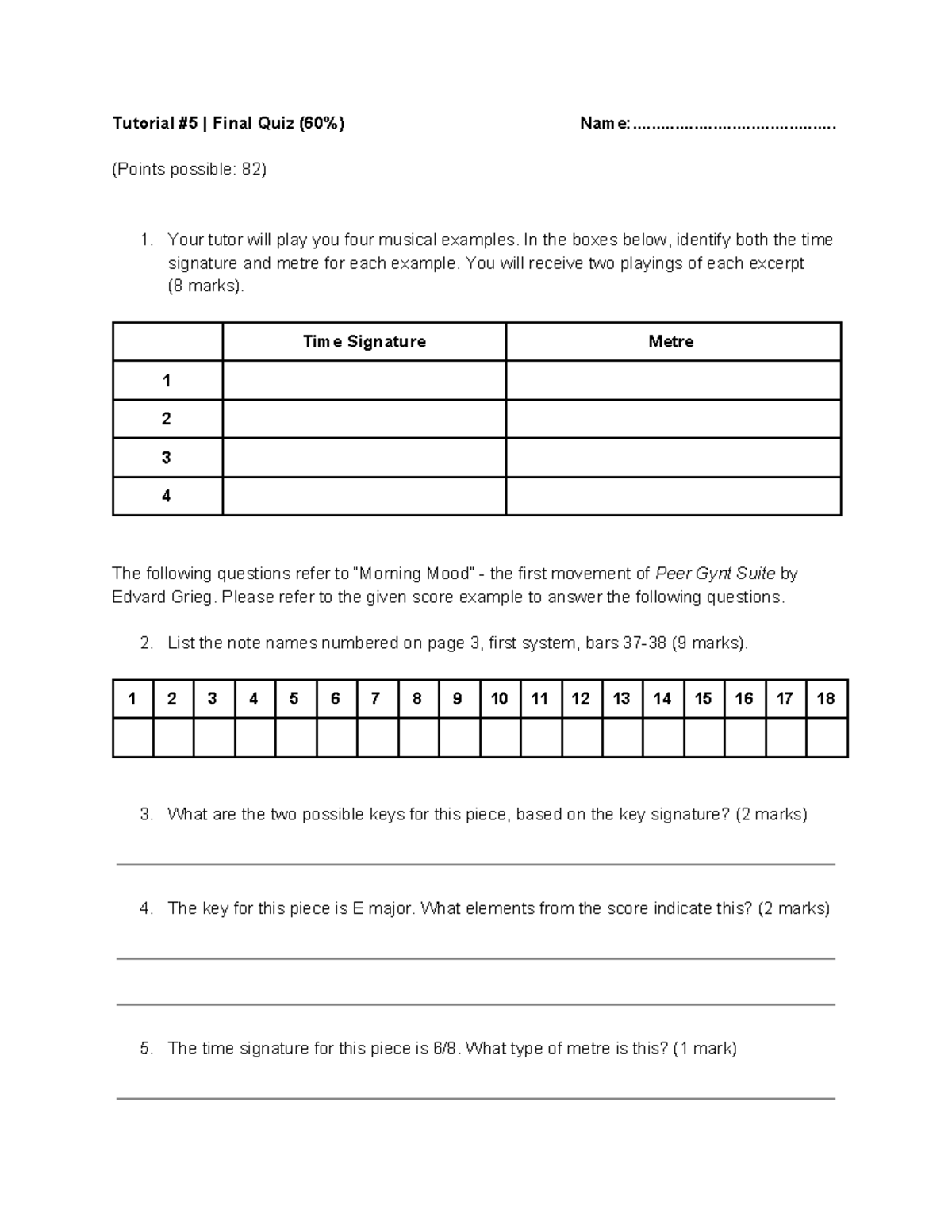 OLET1801 Final Quiz Sem 1 2018 - Tutorial # 5 | Final Quiz ( 60 % ...