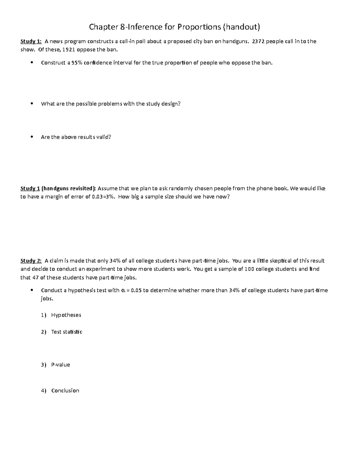 501Topic 13 Inference for Proportions Exercise - Chapter 8-Inference ...