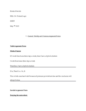 Journal 2 standard form - Jonathan Rojas PHL 214 Journal: Standard Form ...