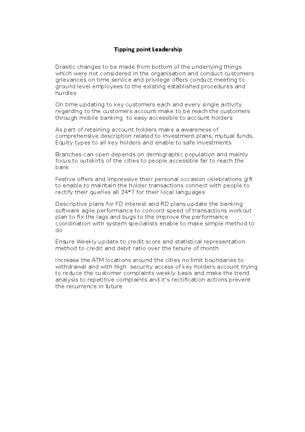 Tipping point leadership - Tipping point Leadership Drastic changes to ...