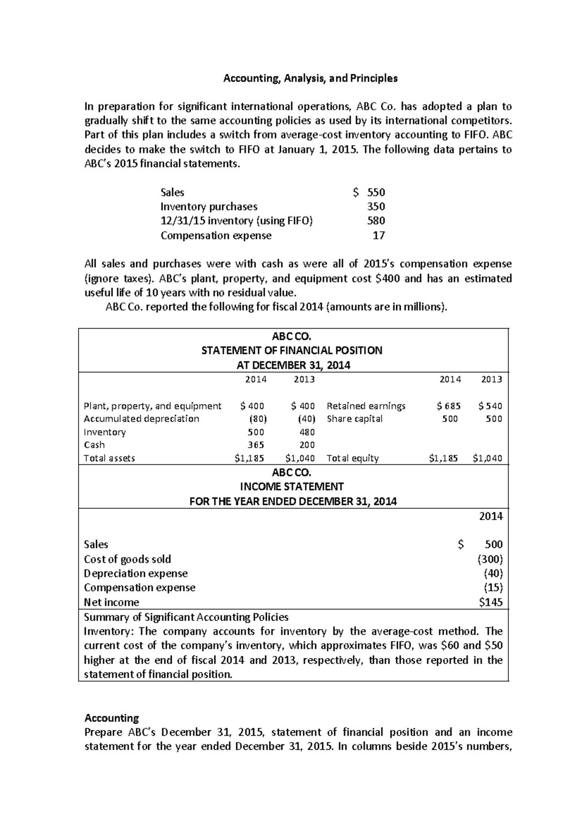 assignment chapter 22 - Accounting, Analysis, and Principles In ...