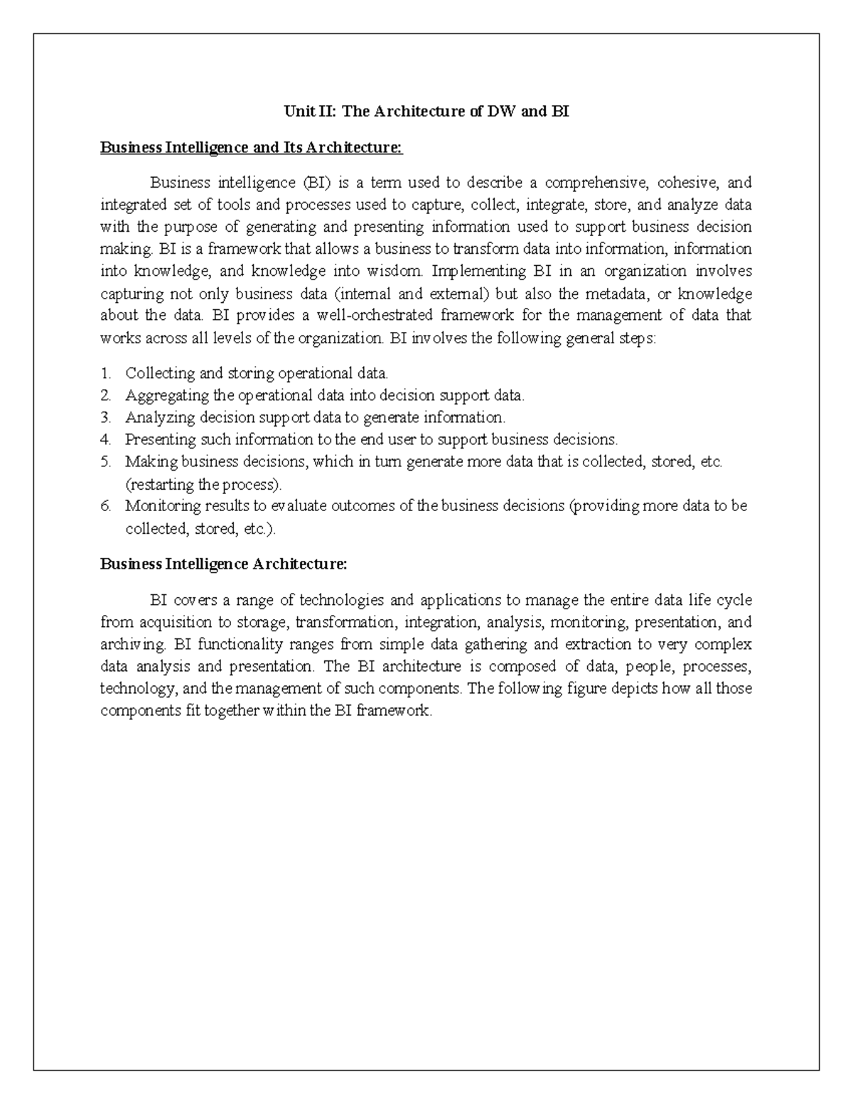 UNIT 2 BI - Summary Computer Engineering - Unit II: The Architecture of ...