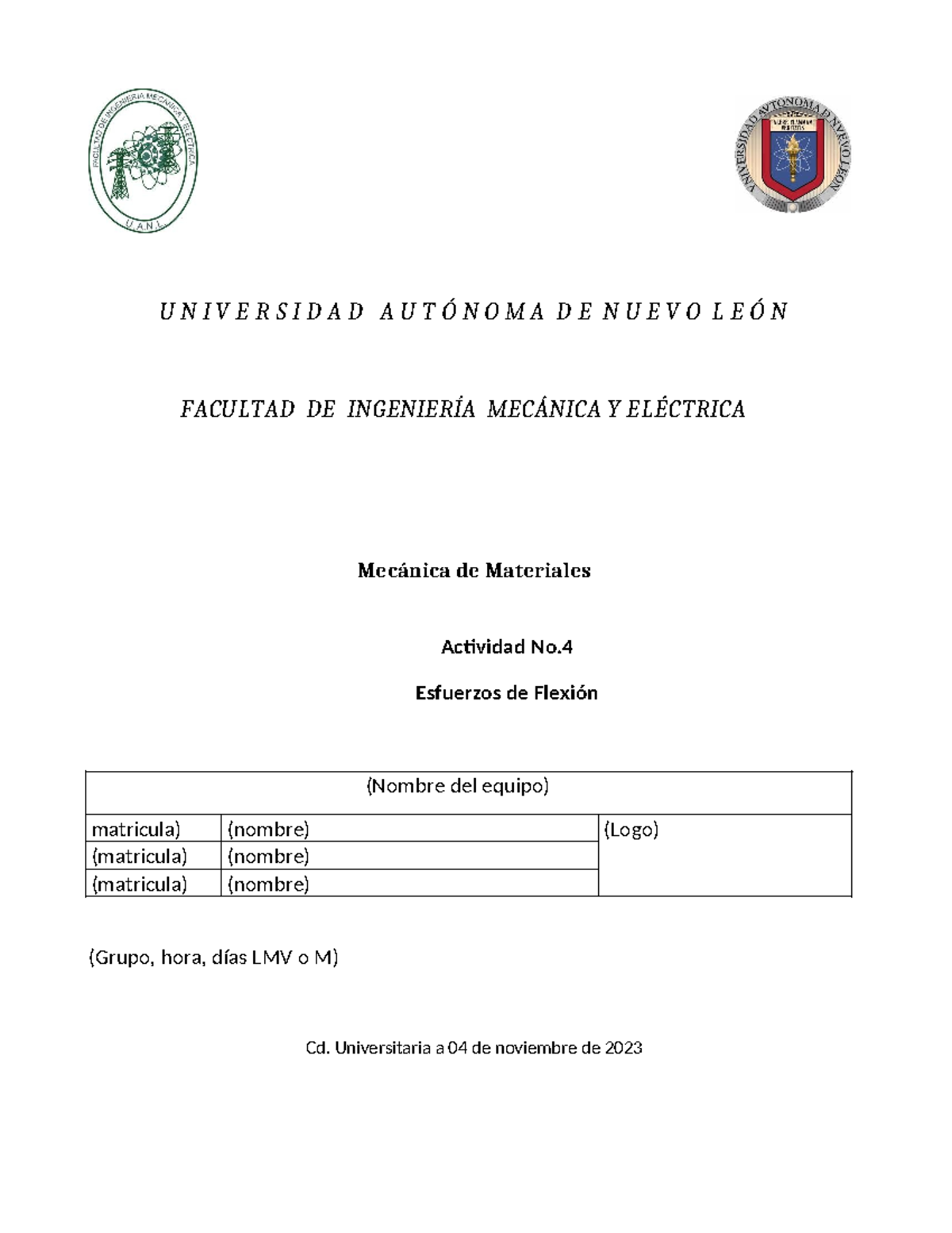 Actividad No - jhbv - U N I V E R S I D A D A U T Ó N O M A D E N U E V ...