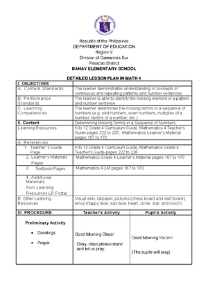 Filipino Deped DLP Format - Republic of the Philippines DEPARTMENT OF ...