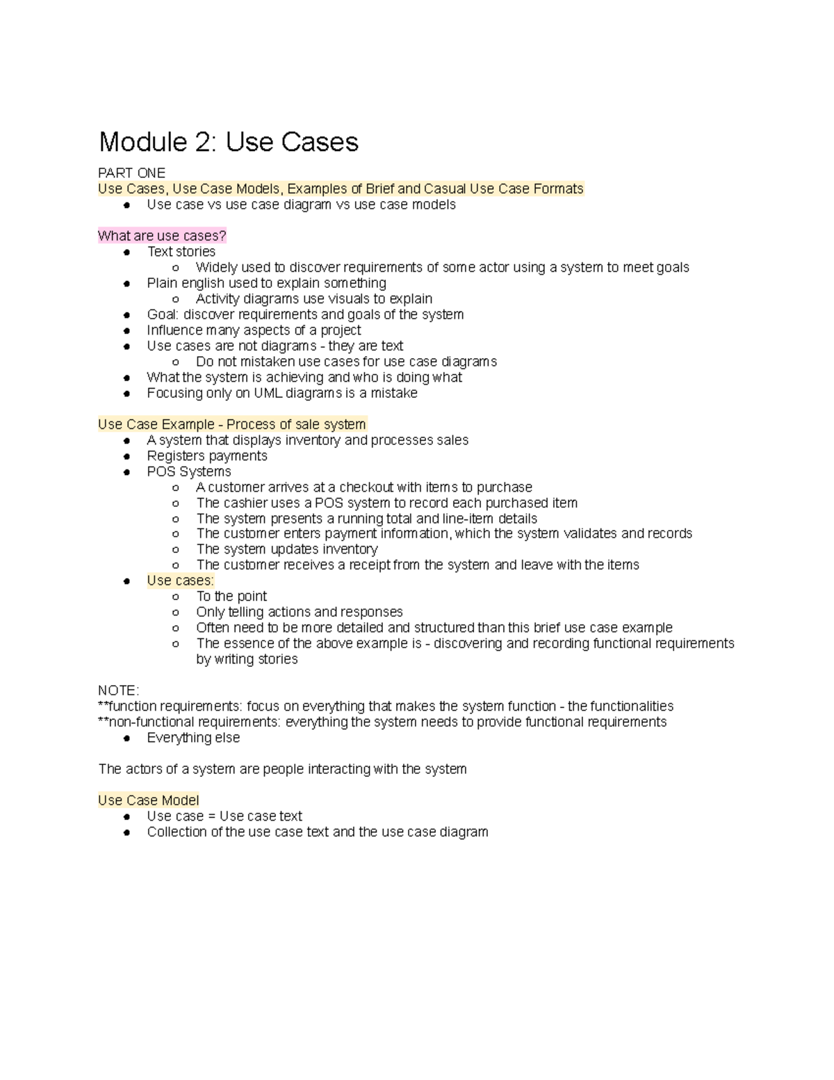 Lecture 2 - Module 2: Use Cases PART ONE Use Cases, Use Case Models ...