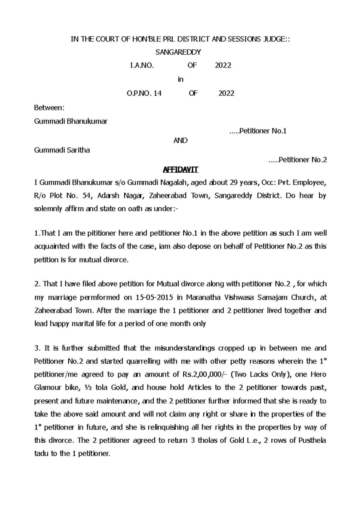divorce-petition-law-suit-in-the-court-of-hon-ble-prl-district-and