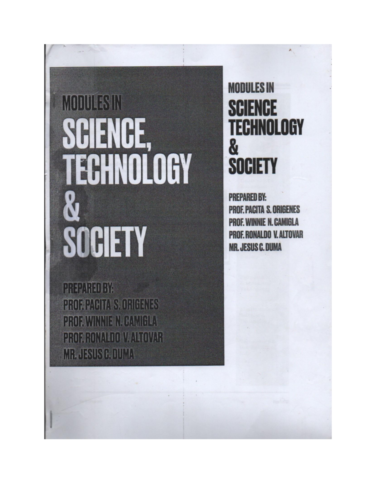STS-Module- Final - A. OVERVIEW The course deals with interactions ...