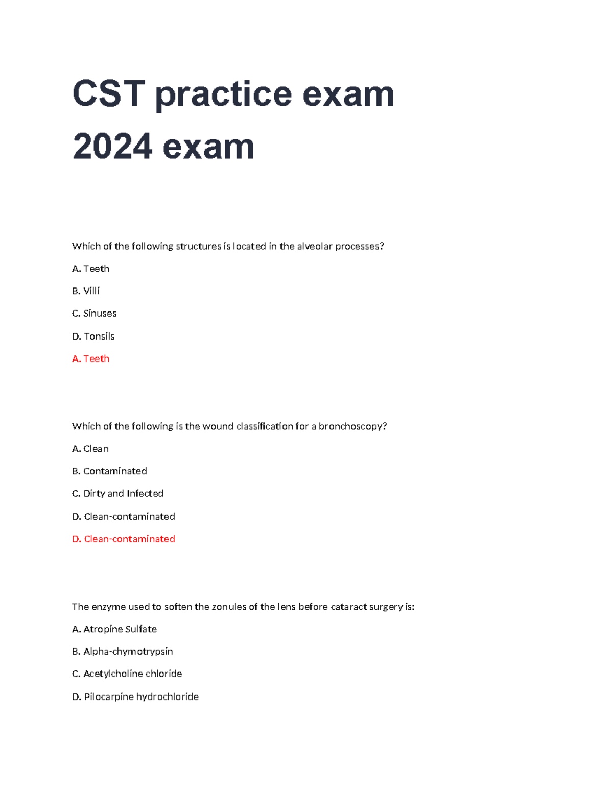 CST practice exam - CST practice exam 2024 exam Which of the following ...