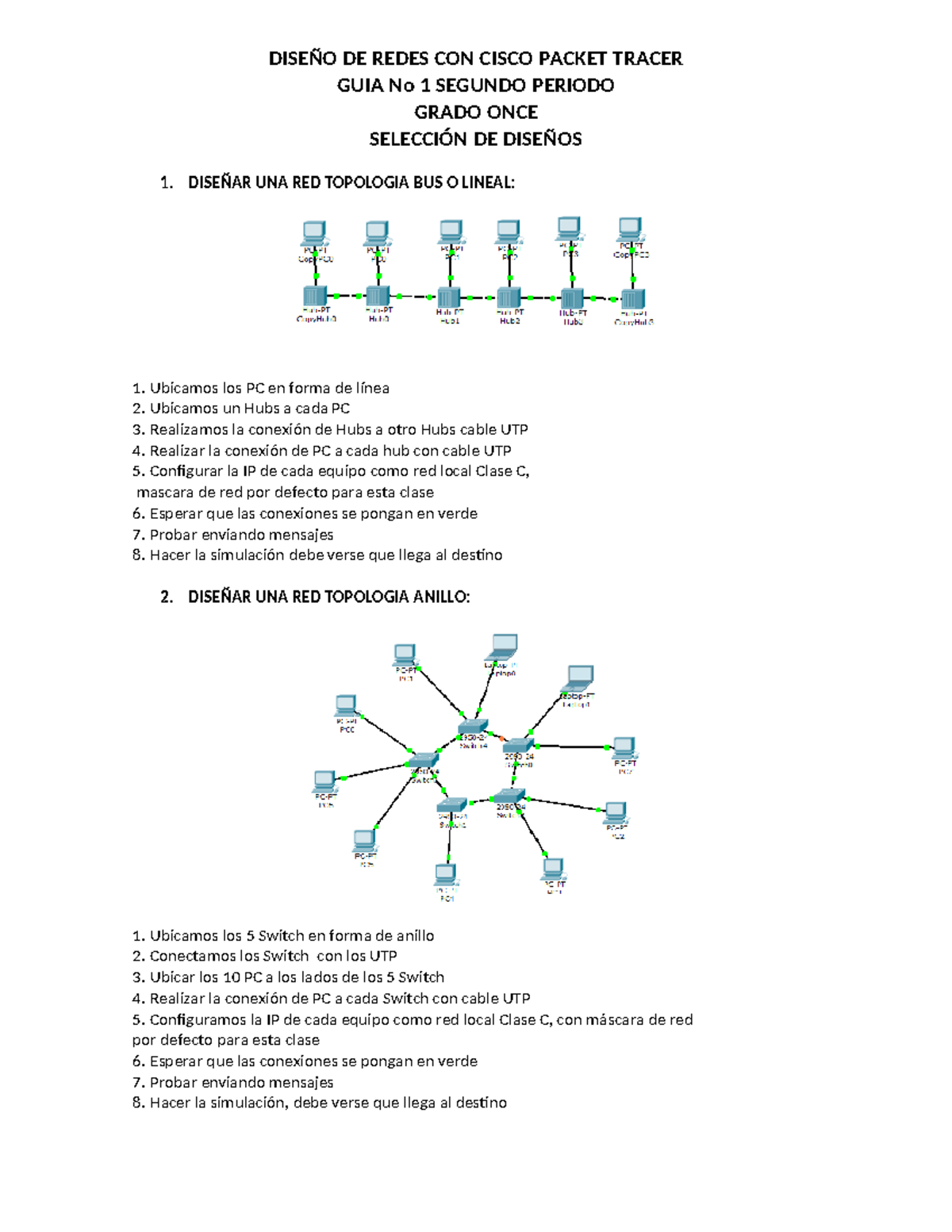 GUIA Diseño DE Redes CON Cisco Packet Tracer - DISEÑO DE REDES CON CISCO PACKET TRACER GUIA No 1 ...