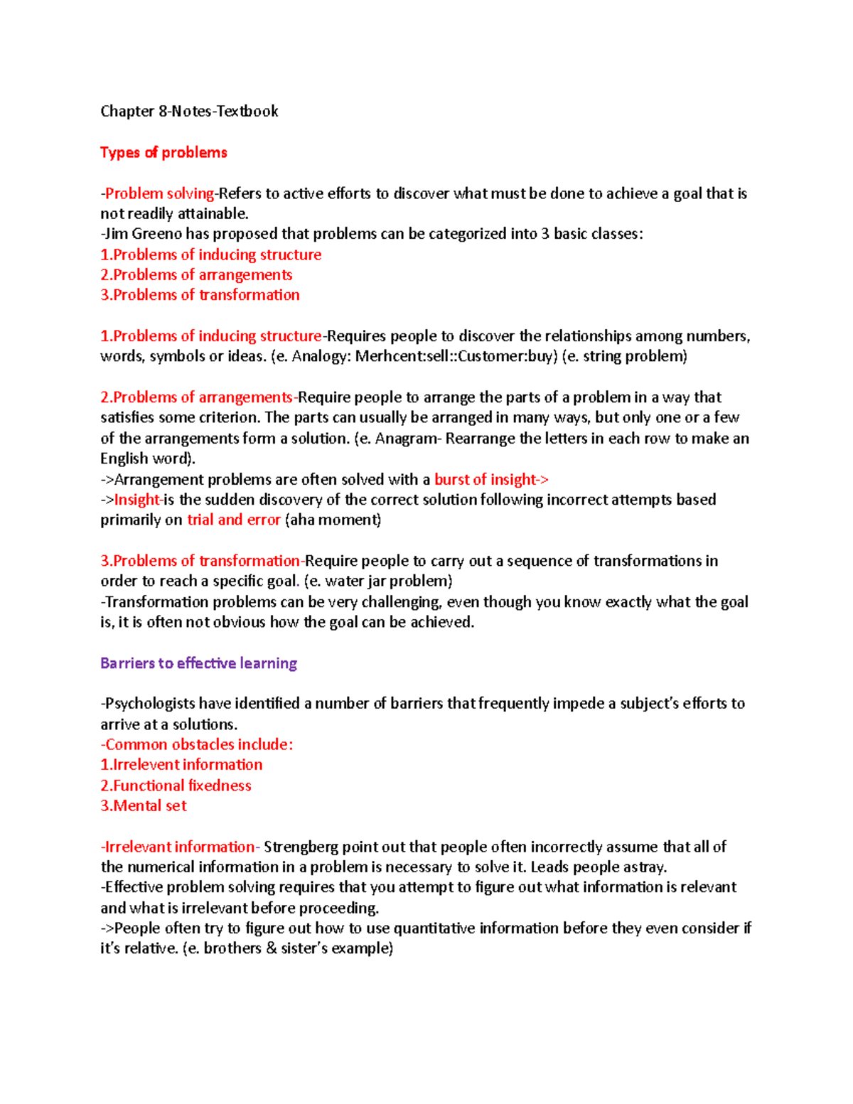 Chapter 8 - Chapter Types of problems to active efforts to discover ...