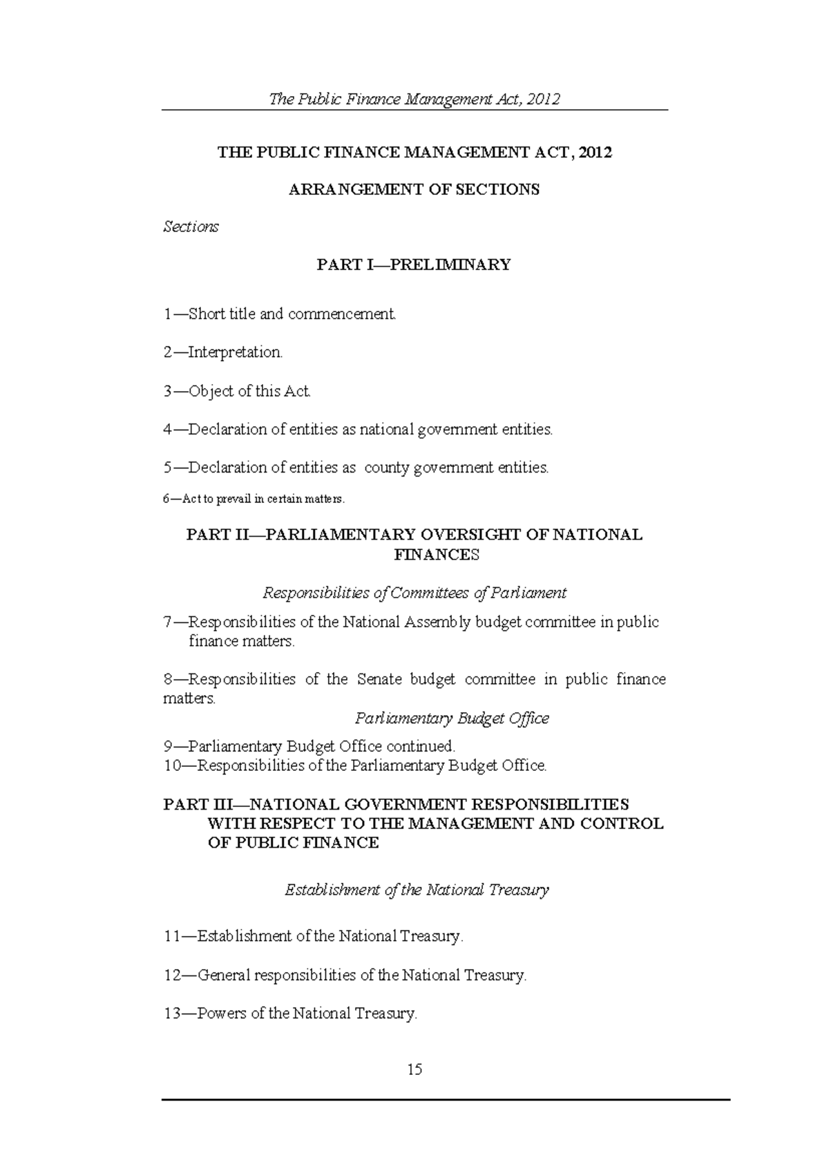 Public Finance Management Act 2012 - THE PUBLIC FINANCE MANAGEMENT ACT ...