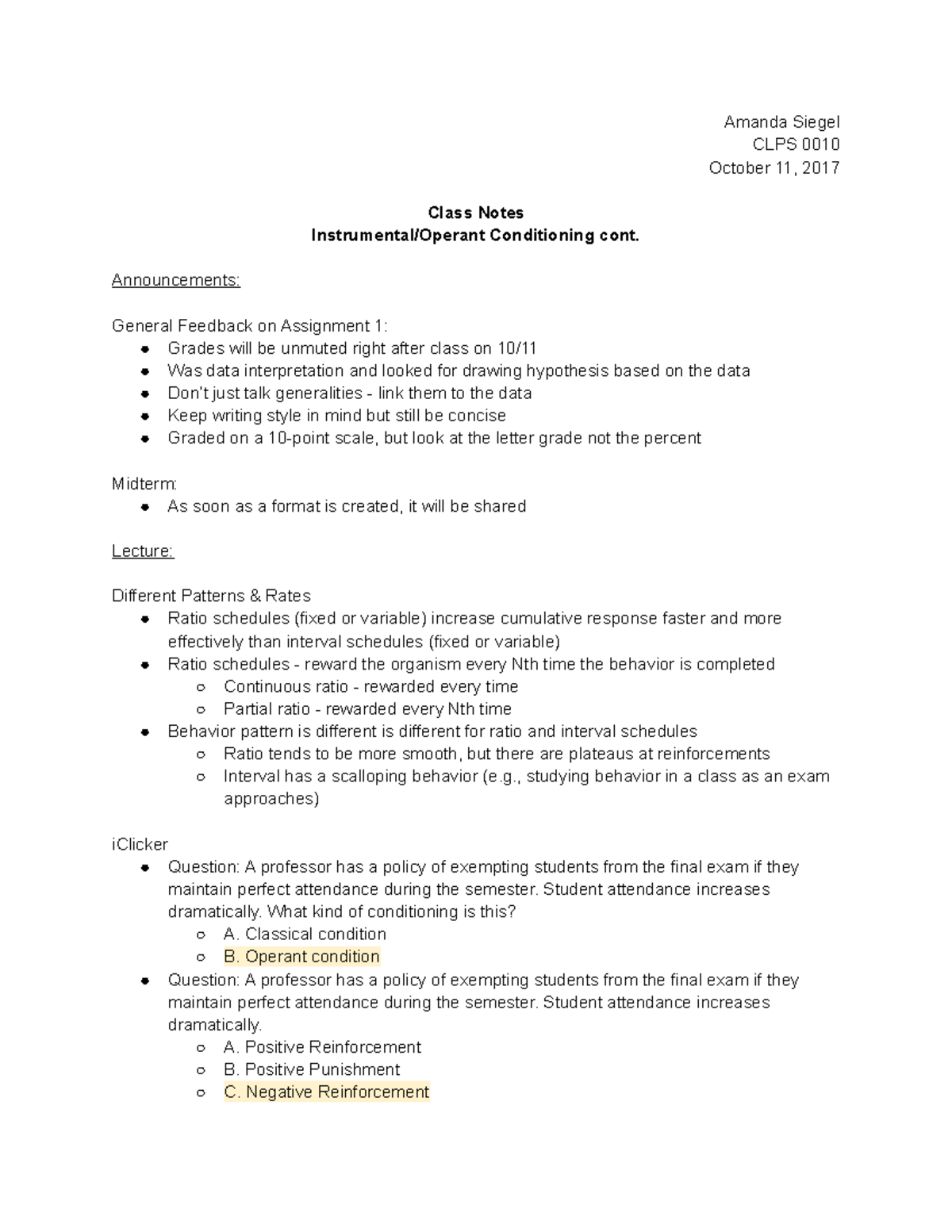 10/11 - Class Notes - Professors Elena Festa, Sheila Blumstein, & Bill ...