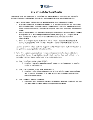 SNHU 107 Module Three Journal Assignment - SNHU 107 Module Three ...