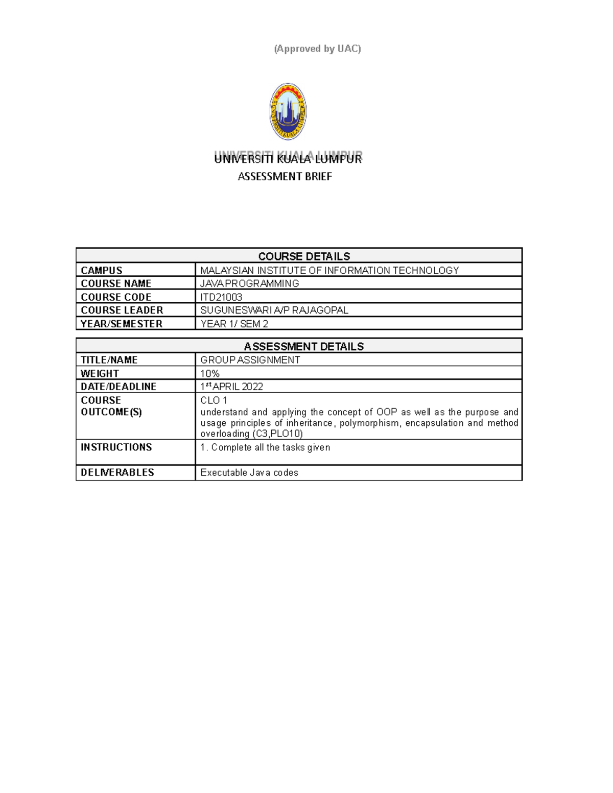 Assignment Jan 2022 F FF FVFVF F F FVFV FVF - SAMPLE COURSE DETAILS ...