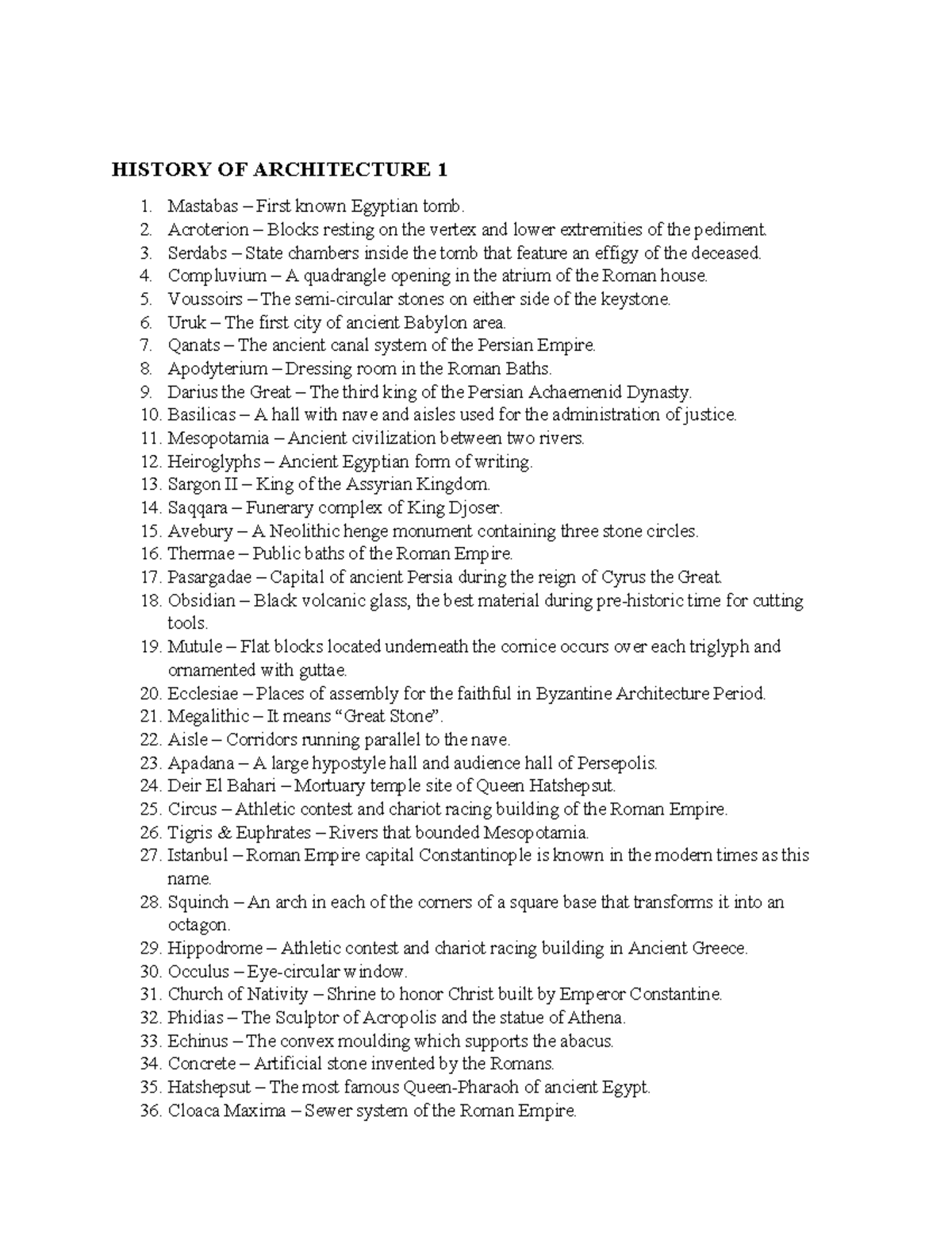 HOA - HISTORY OF ARCHITECTURE - ARCHITECTURAL CORRELATION 1 – PRELIM ...