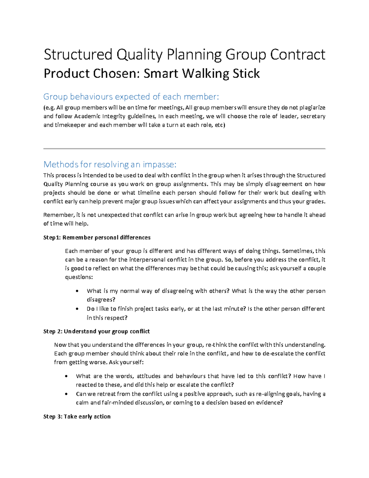 Group Contract (GRP 7) - g 7 ass - Structured Quality Planning Group ...