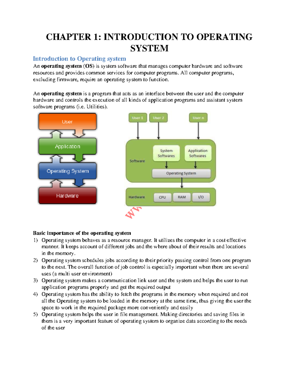Operating System (OS) - llkkkkkk - CHAPTER 1: INTRODUCTION TO OPERATING SYSTEM Introduction to ...