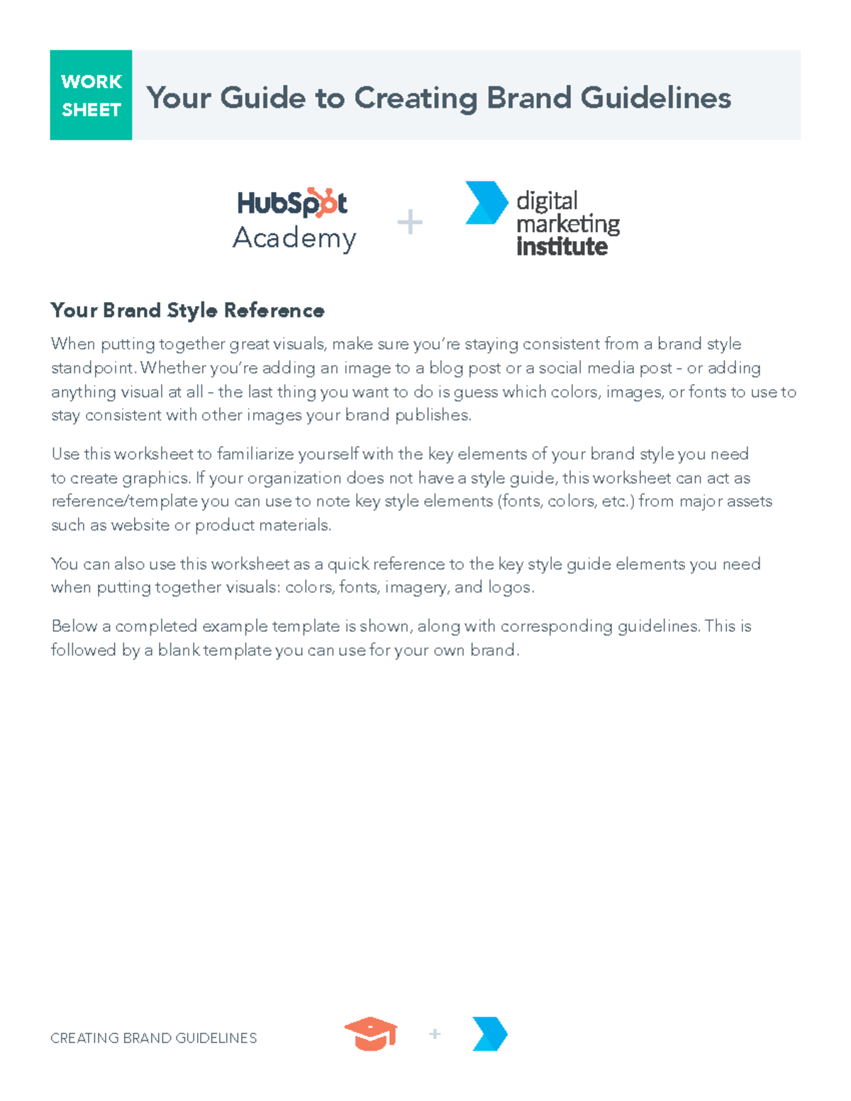 Worksheet - Your Guide to Creating Brand Guidelines - Graphic Design ...