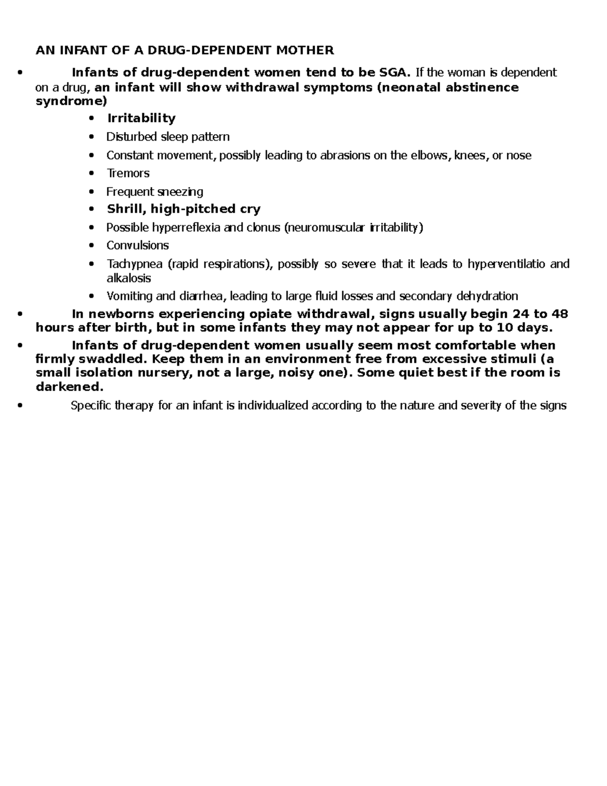 AN Infant OF A DRUG- Dependent Mother - AN INFANT OF A DRUG-DEPENDENT ...