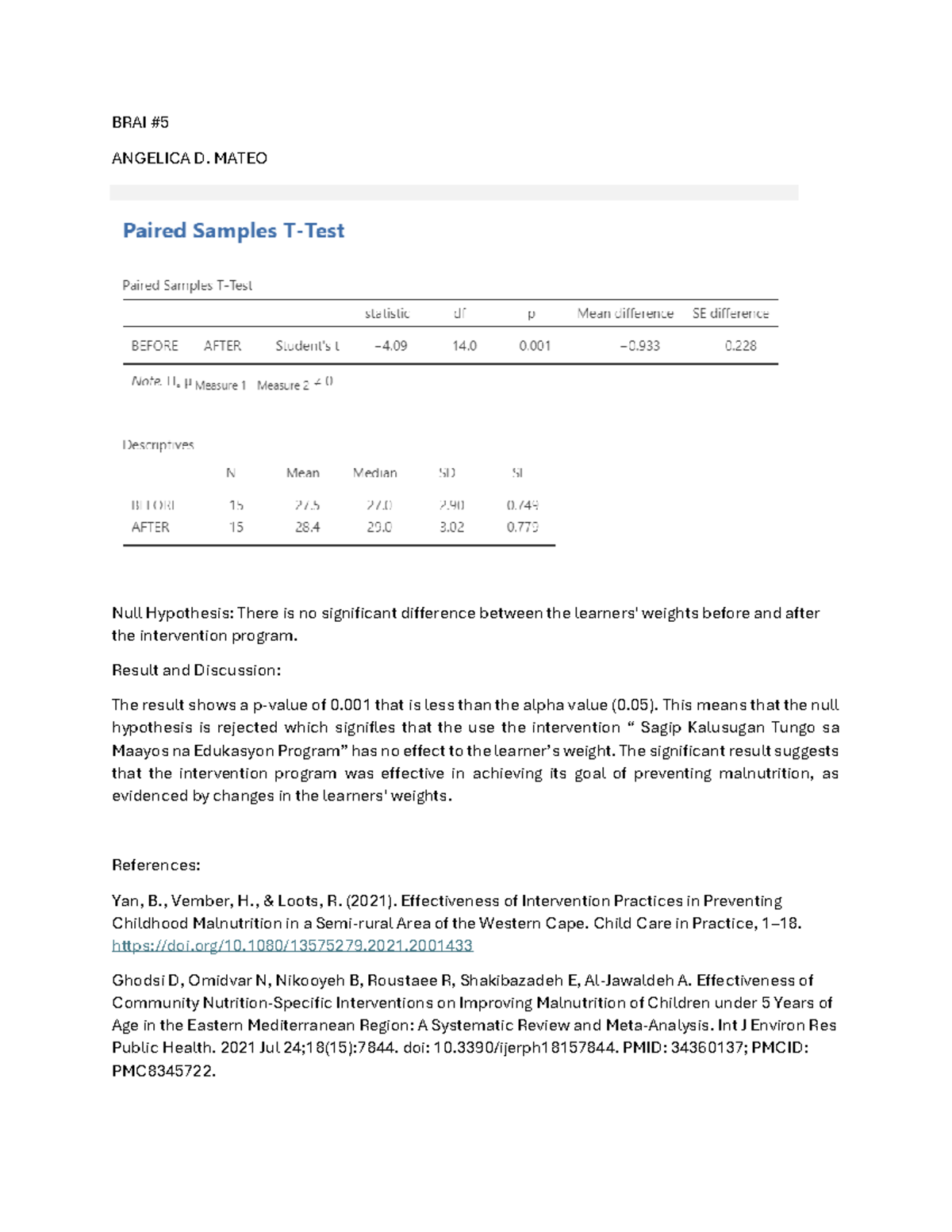 BRAI#4 - statisctics exercise - BRAI # 5 ANGELICA D. MATEO Null ...