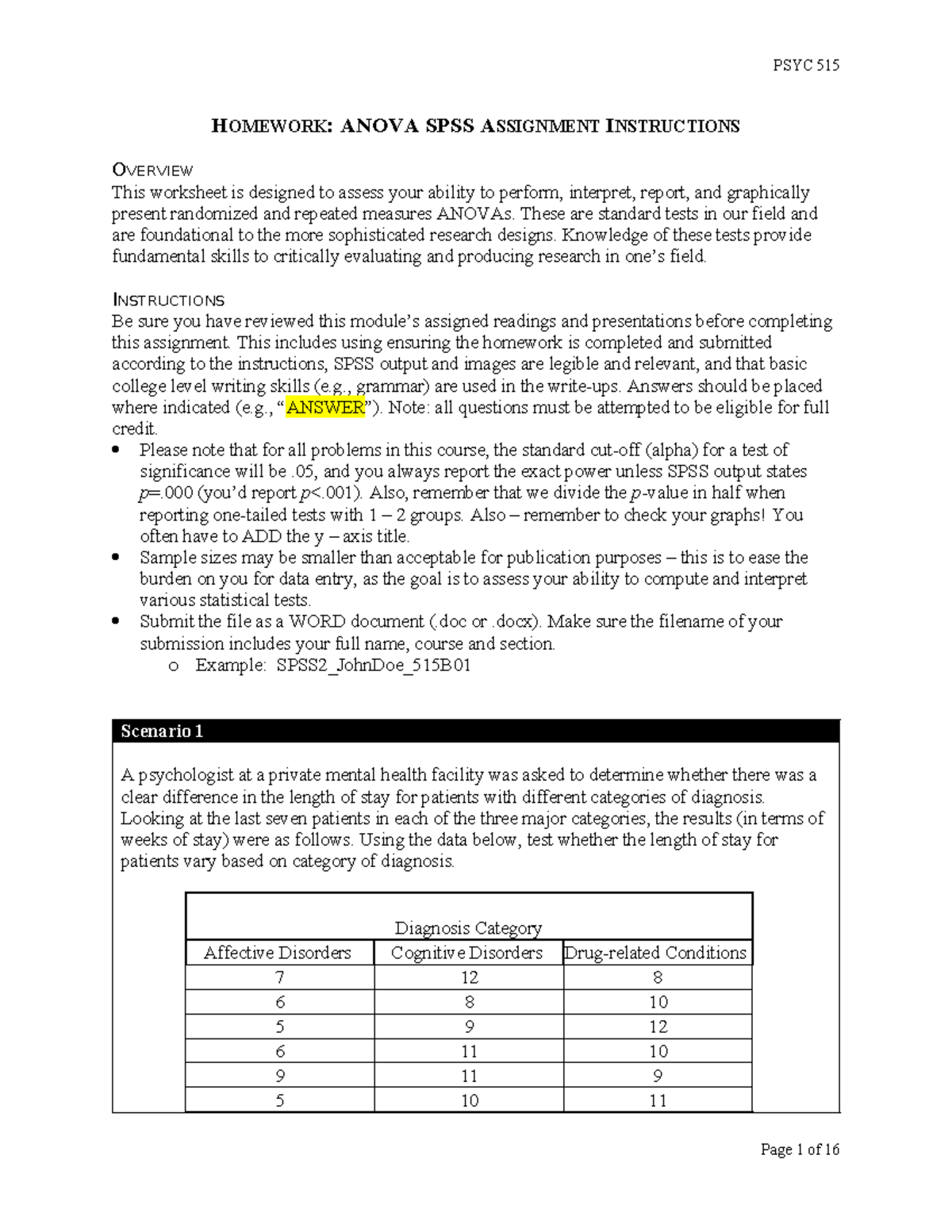 SPSS2 Susan Sandoval 515B01 - HOMEWORK: ANOVA SPSS ASSIGNMENT ...