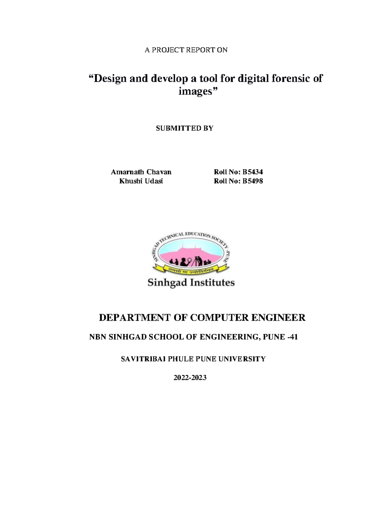 Lp4 report 6 - ####### A PROJECT REPORT ON “Design and develop a tool ...