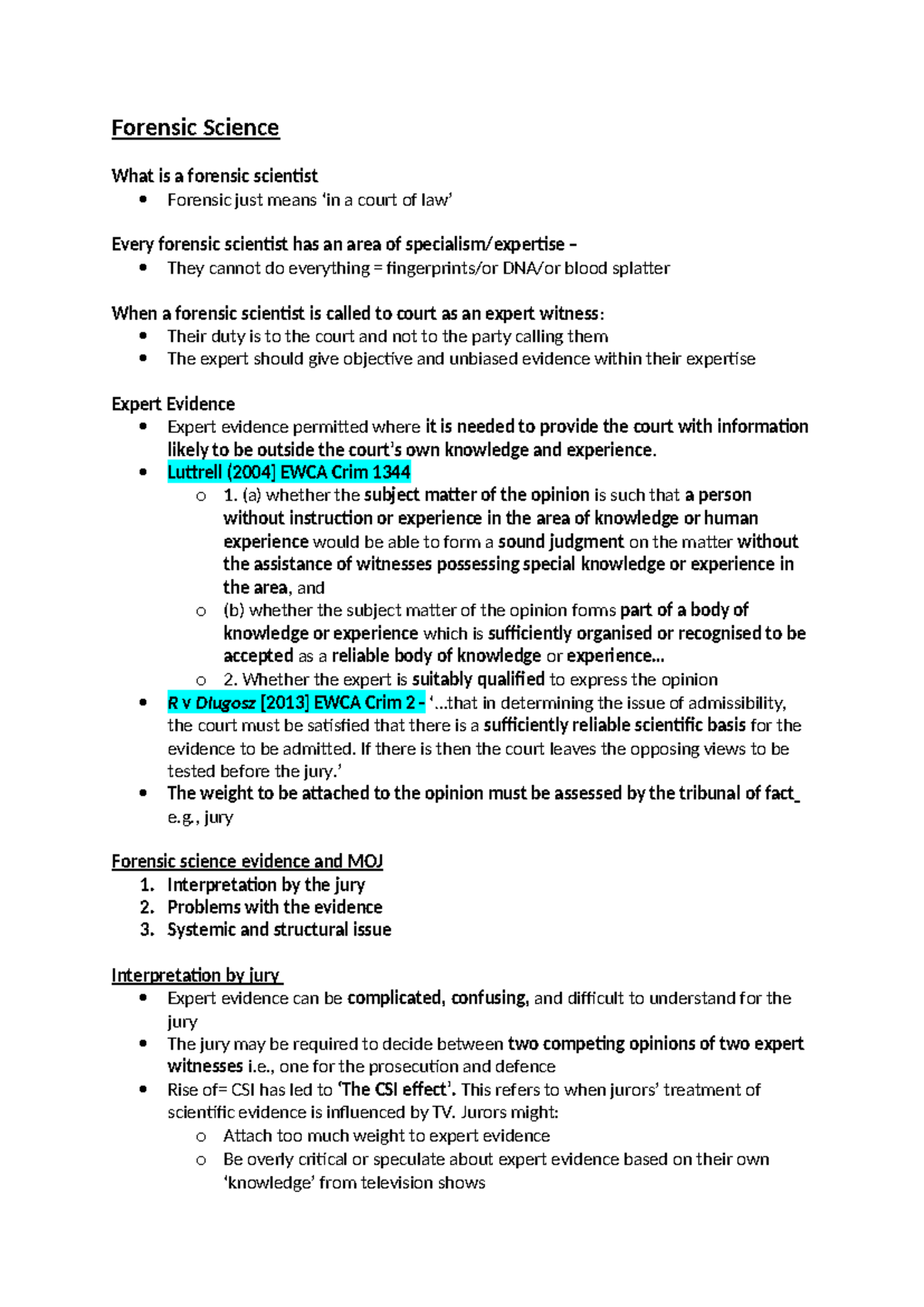 Ln6 Forensic Science Lecture Notes Forensic Science What Is A Forensic Scientist Forensic