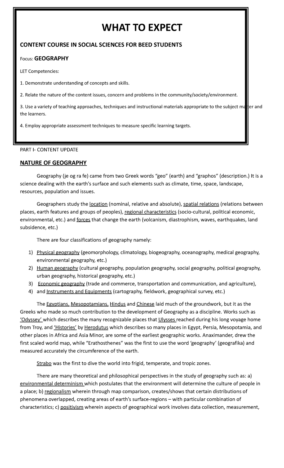 Social Studies - This file contains the features of Geography - WHAT TO ...