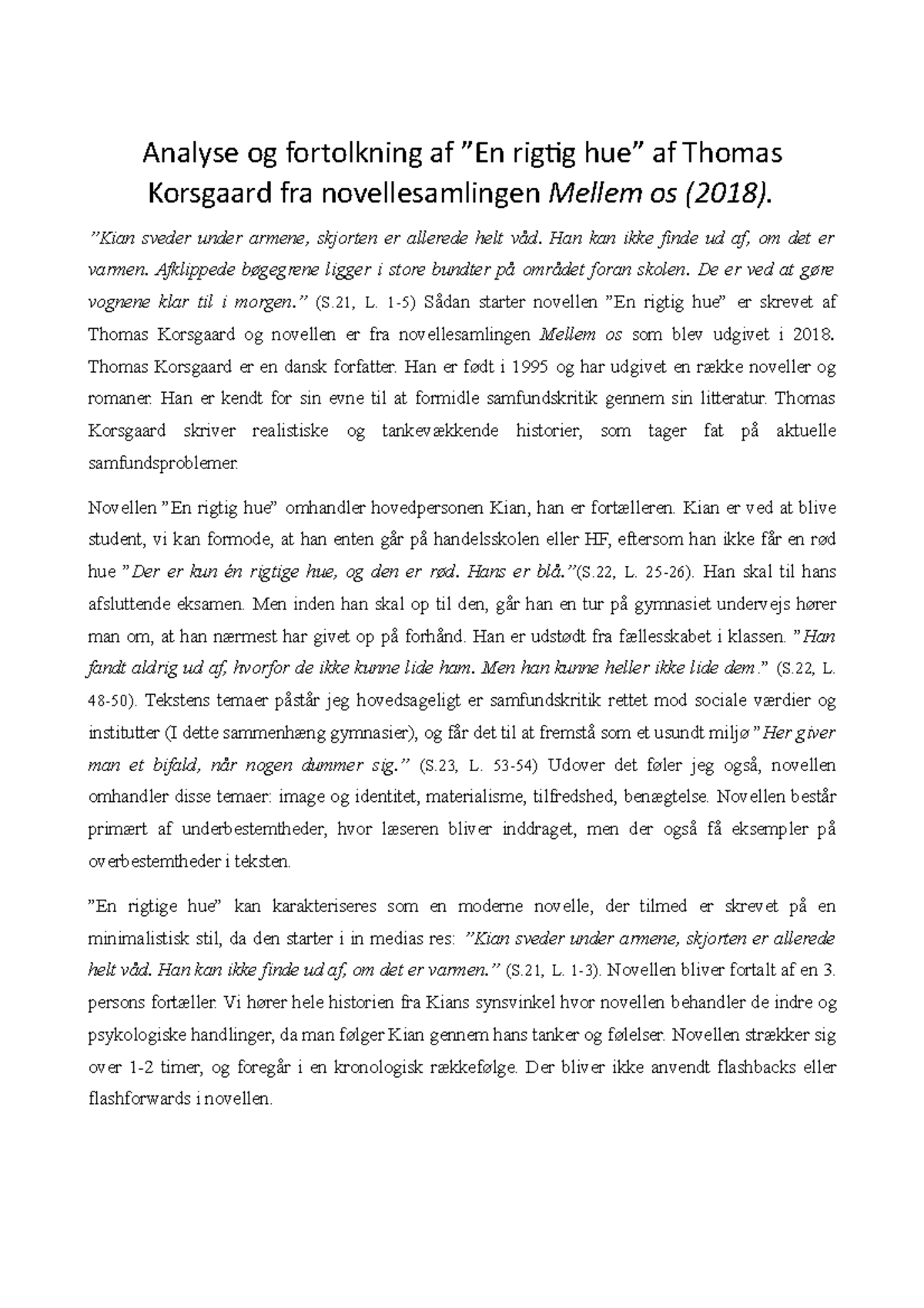 En rigtig hue (Analyse) - Analyse og fortolkning af ”En rigtig hue” af ...