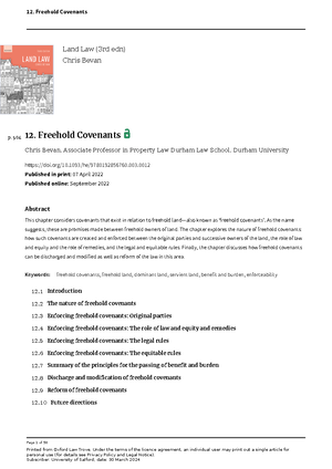 Lecture One Introduction To Land Law Land Law Lecture One
