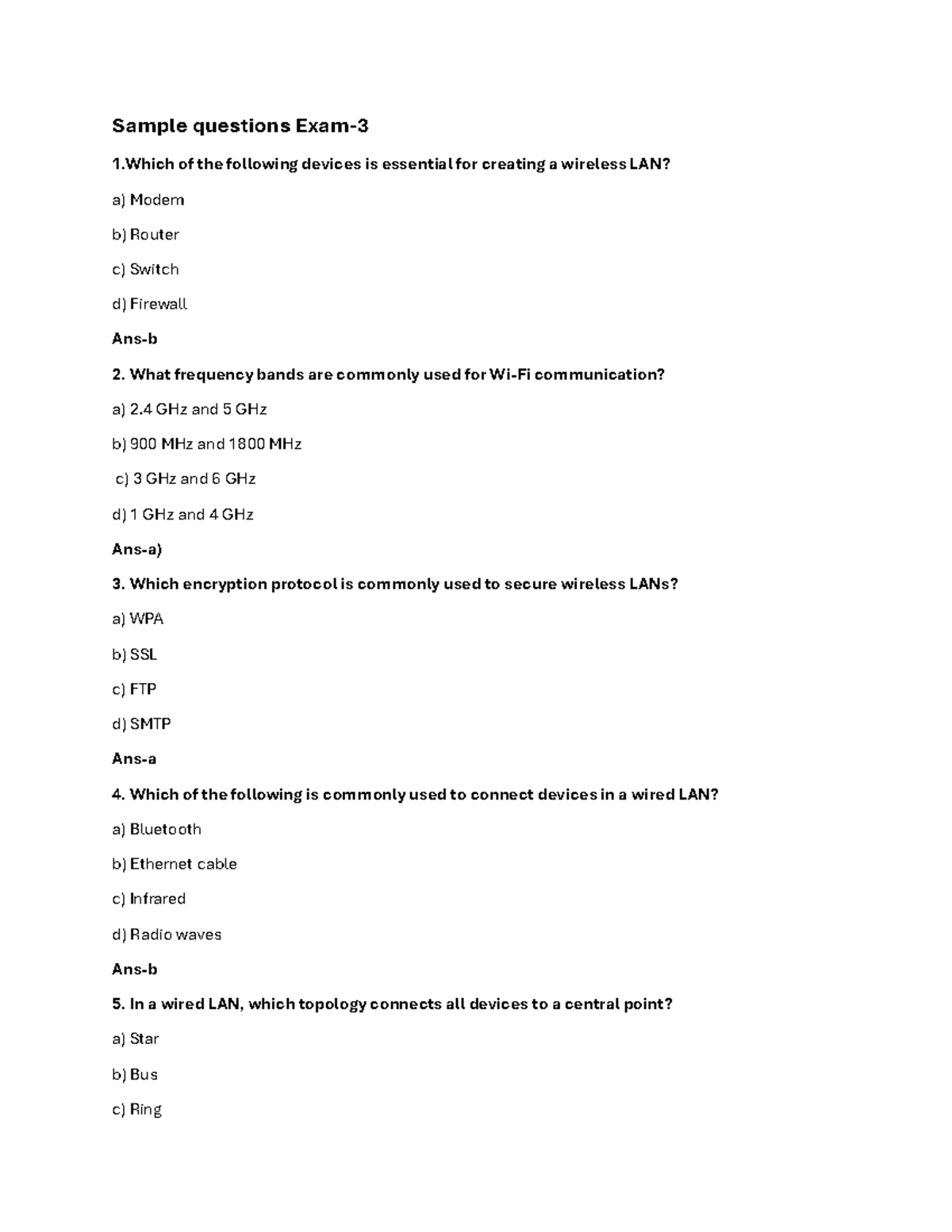 Sample questions-Exam 3 with ans - Sample questions Exam- 3 1 of the ...