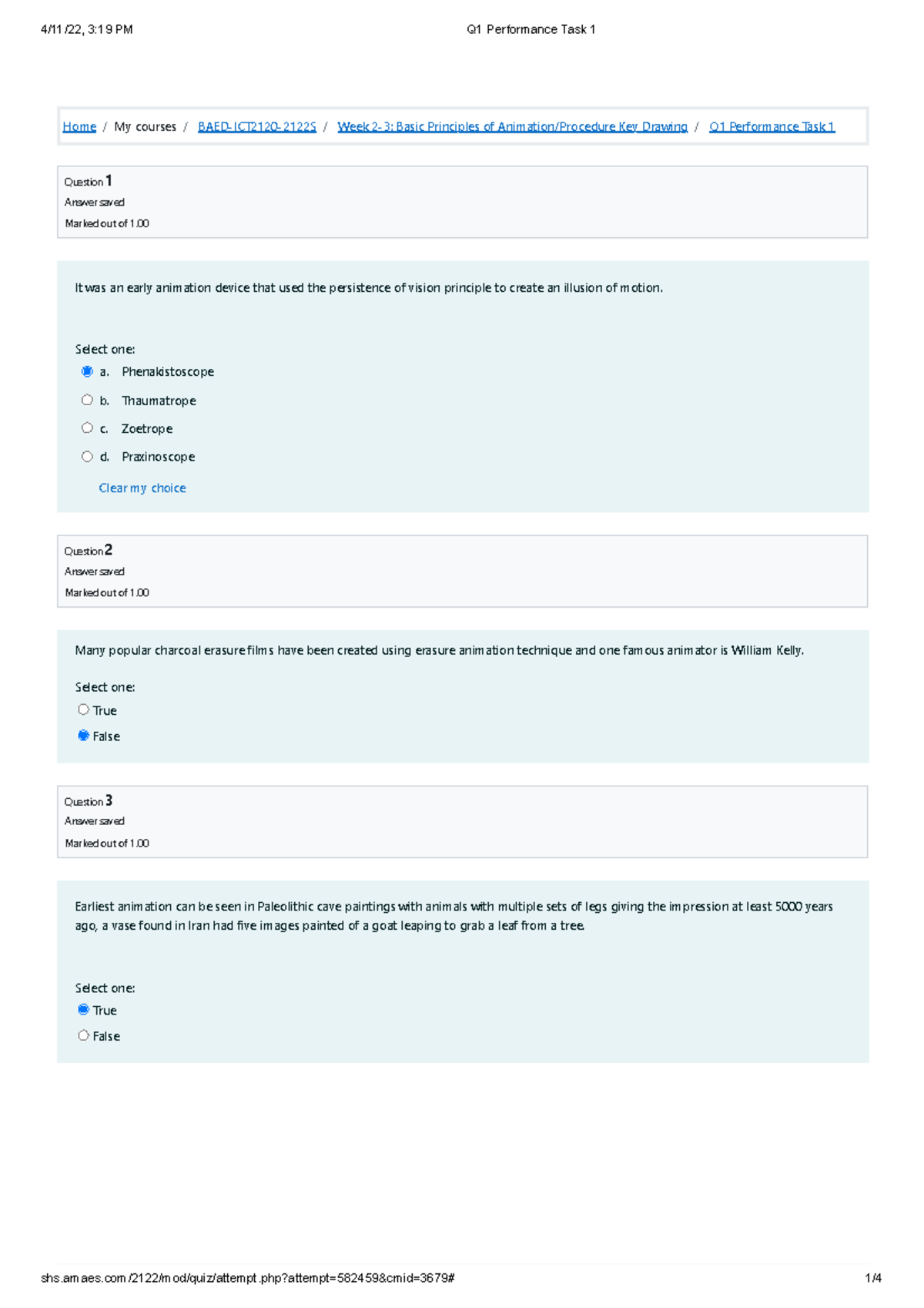 ICT2120 Animation ( NC II) Part 1 Q1 Performance Task 1 (10) - Home ...