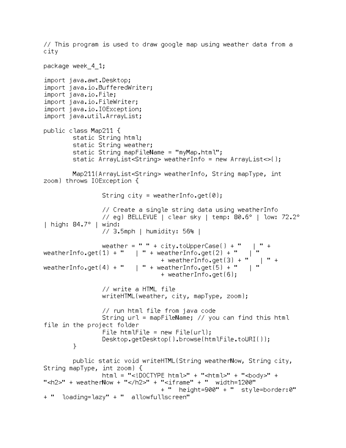Map211 - // This program is used to draw google map using weather data ...