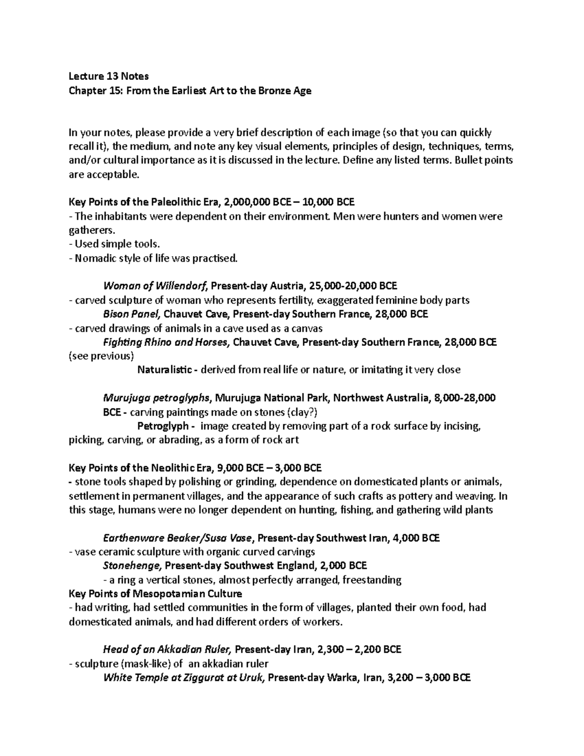 Lecture 13 Notes Chapter 15 Define Any Listed Terms Bullet Points