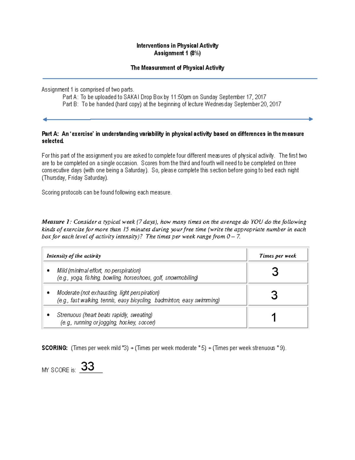 Kine 3p65 assignment 1 Part A - Interventions in Physical Activity ...
